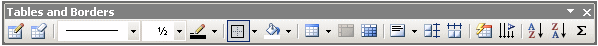 Tables & Borders Toolbar